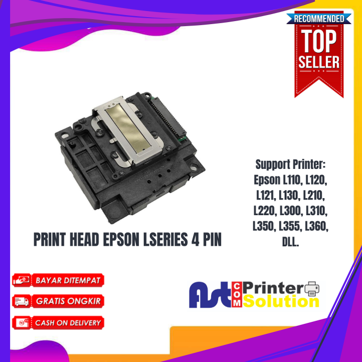 Print Head Epson L110 L120 L121 L210 L220 L360 4 Pin Original Copotan ...