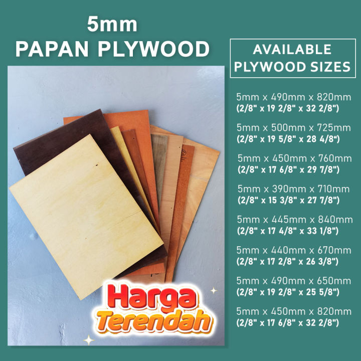 WARMLUMBER 5mm Ply Wood DIY Plywood Sheet Home Self DIY Wooden Plywood ...