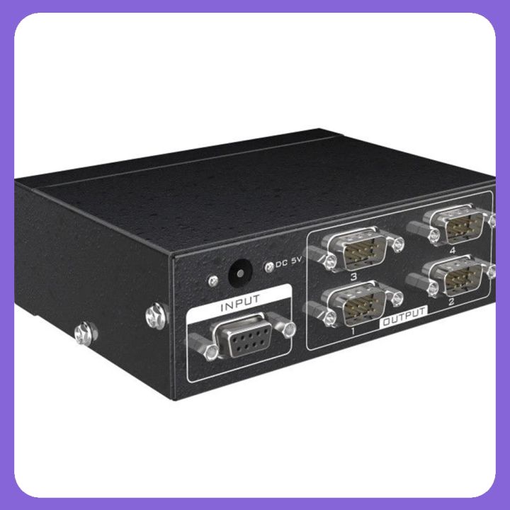 4 Port Active Serial RS232 Splitter 1 to 4 RS232 bi-direction Switcher ...