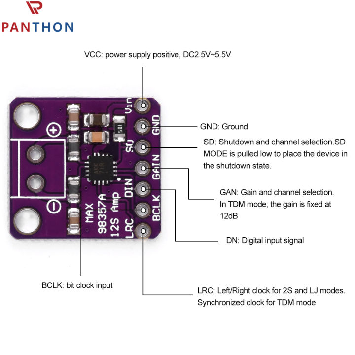 【ready Stock】panthon Max98357 I2s Audio Amplifier Module Audio