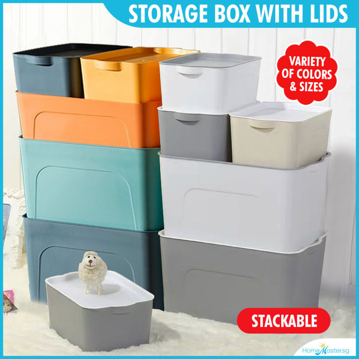[SG Ready Stock] Stackable Storage Box with Cover*Dustproof Lids ...