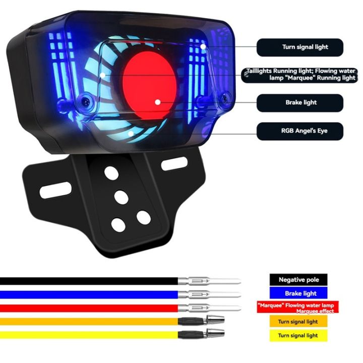LED Integrated Tail Light for Motorcycle 12V Universal Brake Signal ...
