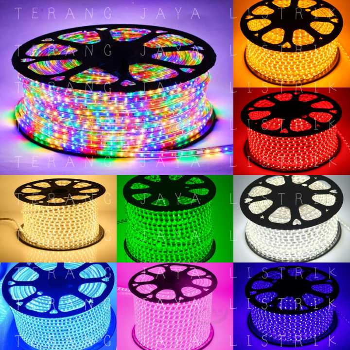 LAMPU LED STRIP 10 15 20 METER GRATIS 2 SOKET (SOKET SUDAH TERPASANG ...