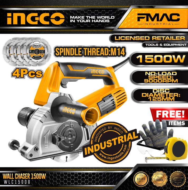 INGCO Industrial Wall Chaser WLC15008 1500W + ACCESSORIES + FREEBIES ...