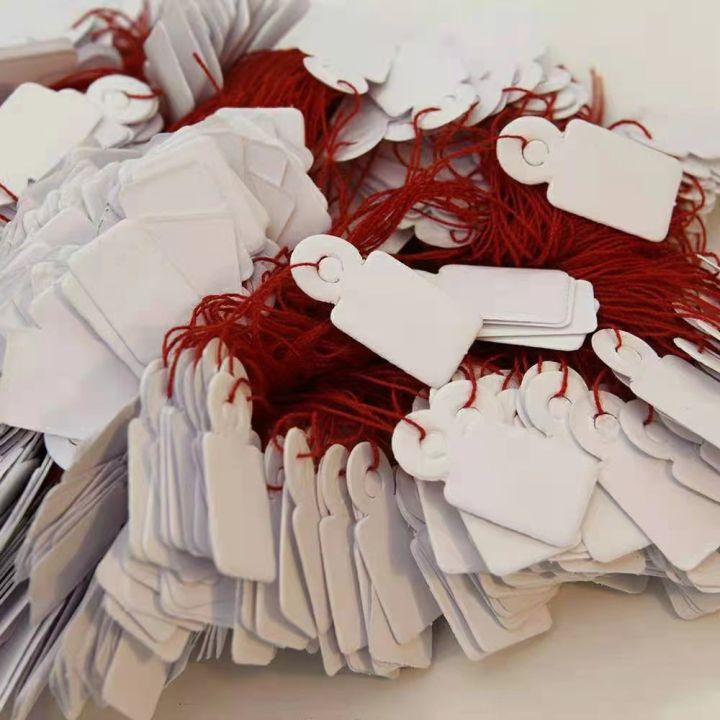 (In stock) 1000 x Price Tags(attached with a red string) 1000pcs Blank ...