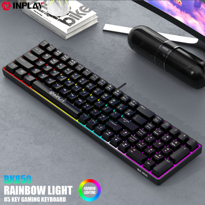 Inplay 85 Key RGB Membrane Keyboard Rainbow Light Waterproof Smooth ...