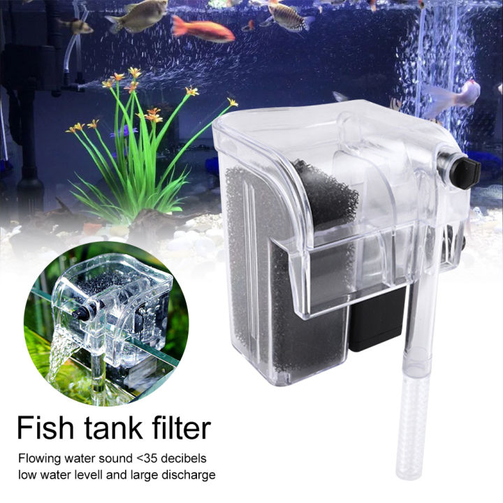 MC Aquarium Hang on Filter Waterfall External Oxygen Pump Water Filter ...
