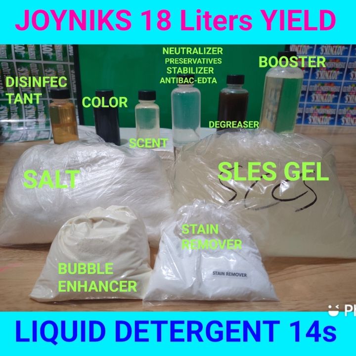 LIQUID DETERGENT DIY KIT (ARYEL SCENT) 17-18 LITERS YIELDS 14 ...