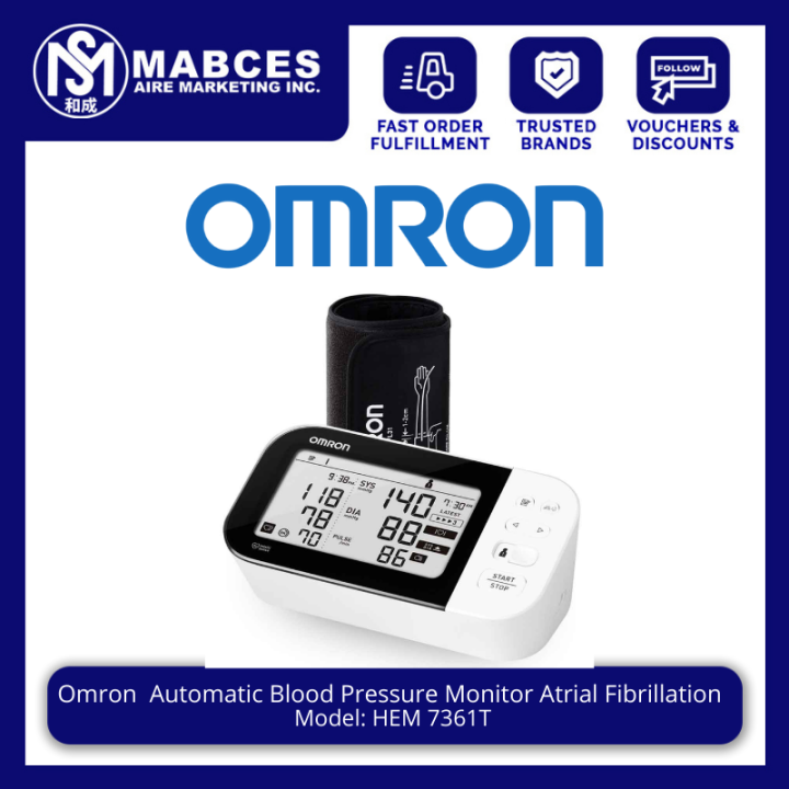 Omron Automatic Blood Pressure Monitor Atrial Fibrillation HEM 7361T ...