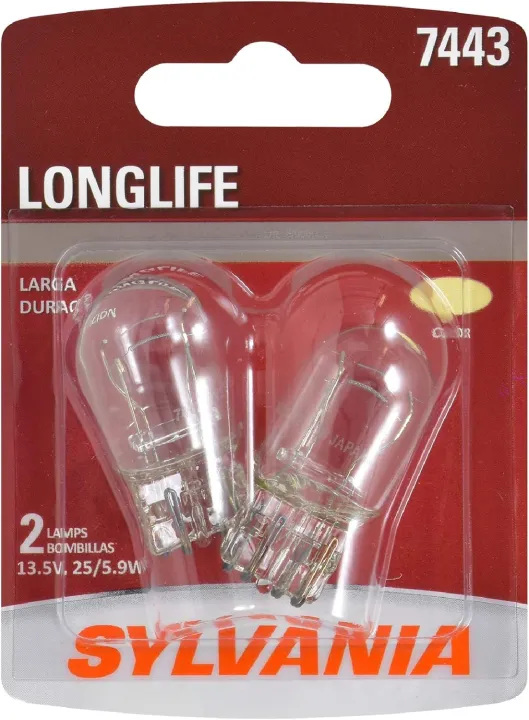 SYLVANIA - 7443 Long Life ature - Bulb, Ideal for Daytime Running ...
