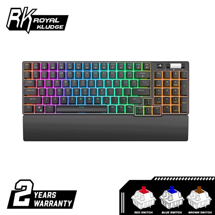 Royal Kludge RK96 Tri Mode RGB 96 Keys Hot Swappable White Mechanical ...