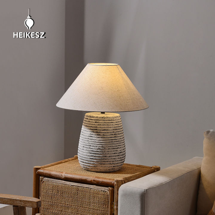 HEIKESZ Ceramic Silent Wind Table Lamp Living Room Bedroom Study ...