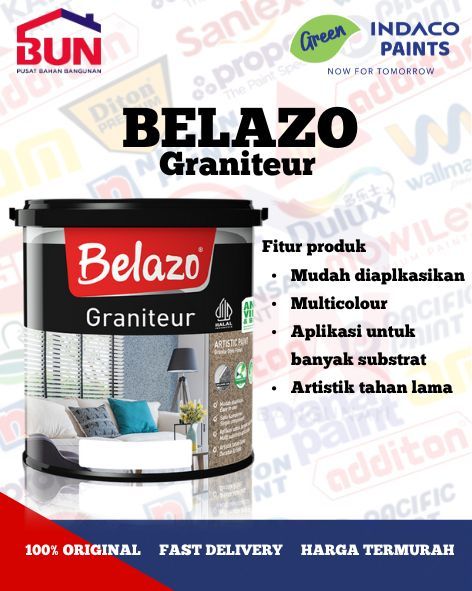 CAT TEMBOK BELAZO GRANITEUR 1 LITER cat efek granit | Lazada Indonesia