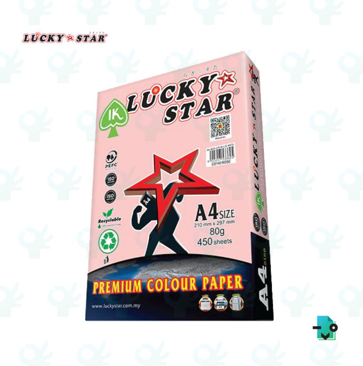 IK Lucky Star A4 Premium Colour Paper 80GSM 450'S (Light Colour) | Lazada