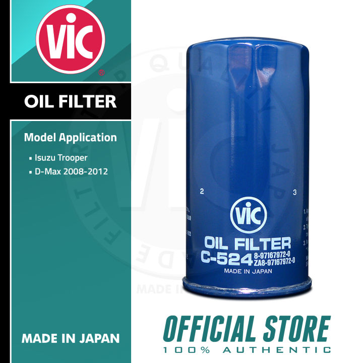 VIC Oil Filter C-524 for Isuzu Trooper, D-Max 2008-2012 | Lazada PH