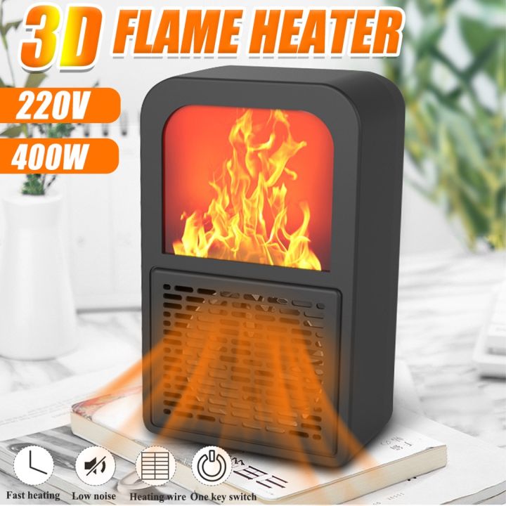Mini Portable Electric Heater 3D Flame Fireplace Heater Desktop Heater ...