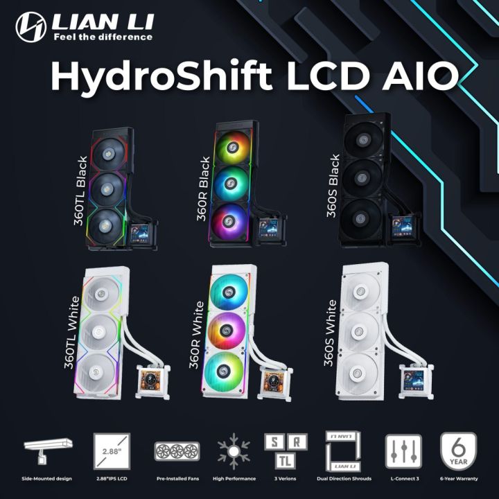 # LIAN LI HYDROSHIFT / HYDROSHIFT II LCD - Side-Mounted AIO Liquid CPU ...