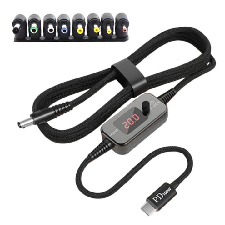 PD100W USB C to DC5521 Fast Charging Cord 5V 9V 12V 15V 20V 5A ...