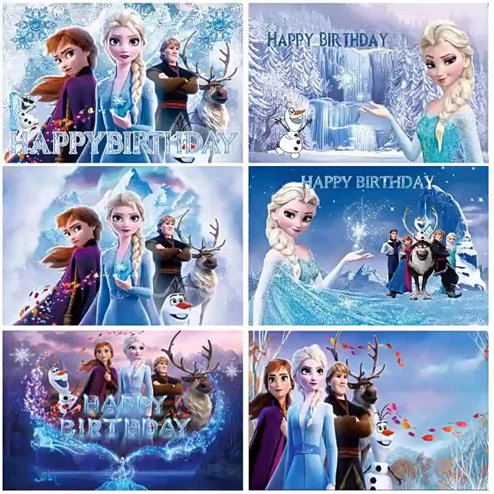 Frozen Birthday Background Fabric Frozen Party Background Fabric ...