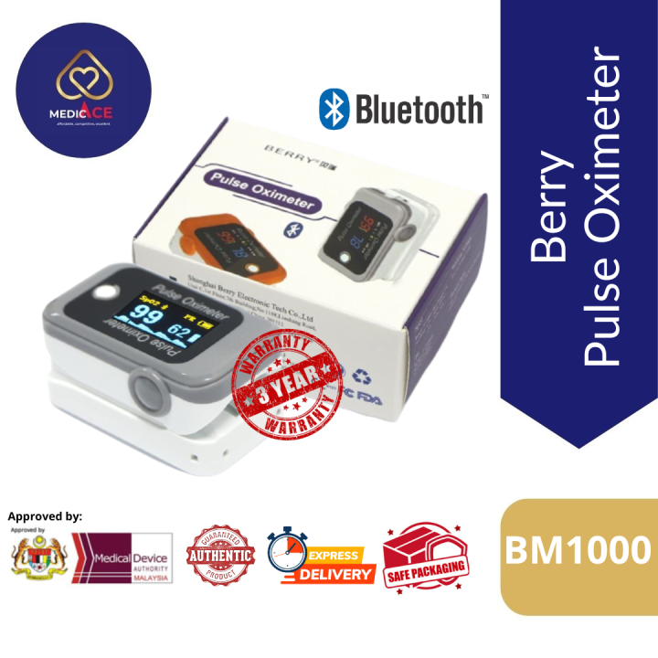 [MDA APPROVED] Berry Pulse Oximeter BM1000 with 3 Years Warranty | Lazada