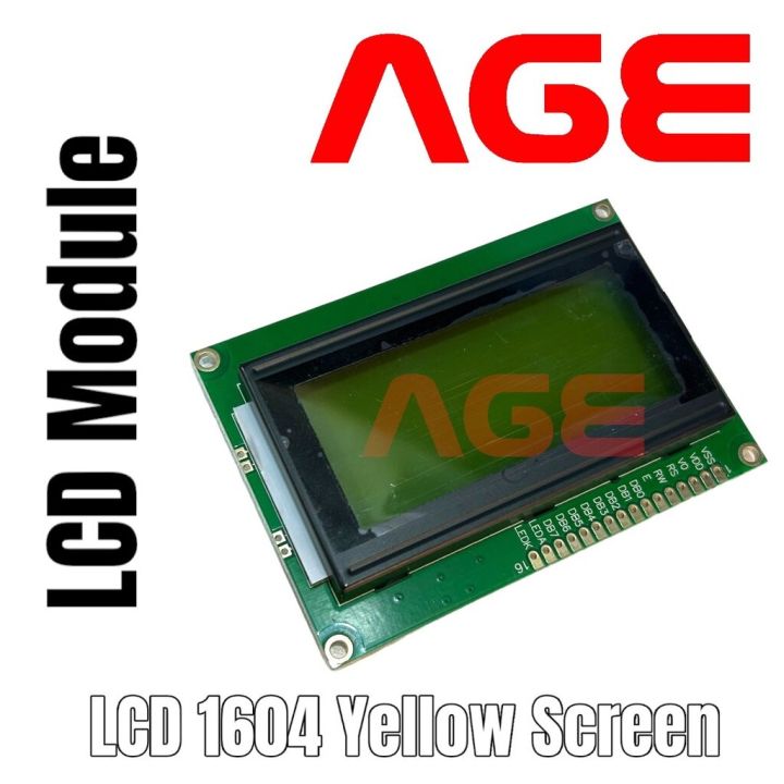 LCD 1604 Module จอแสดงผล LCD 16x4 ขนาด 16 ตัวอักษร 4 บรรทัด สีเหลือง 5V ...