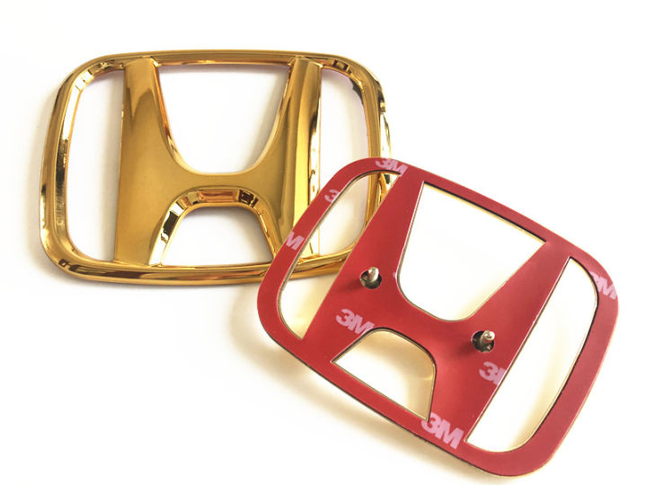2pcs Honda Gold LOGO ( Front & Rear ) GOLD Badge/Emblem CIVIC CITY CRV ...