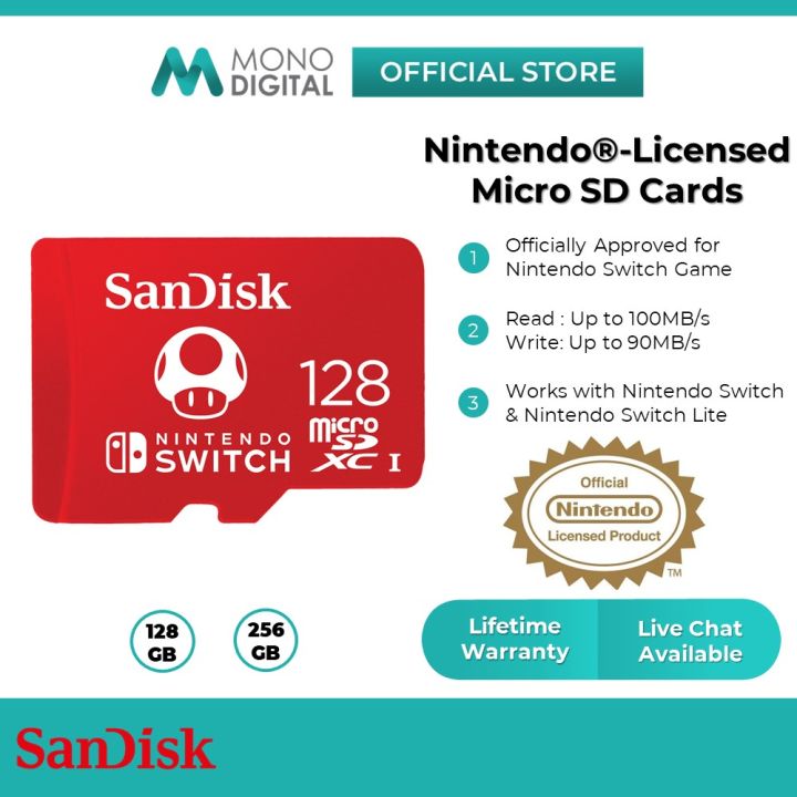 SanDisk Nintendo Switch (128GB/256GB) Micro SD Card MicroSDXC Memory ...