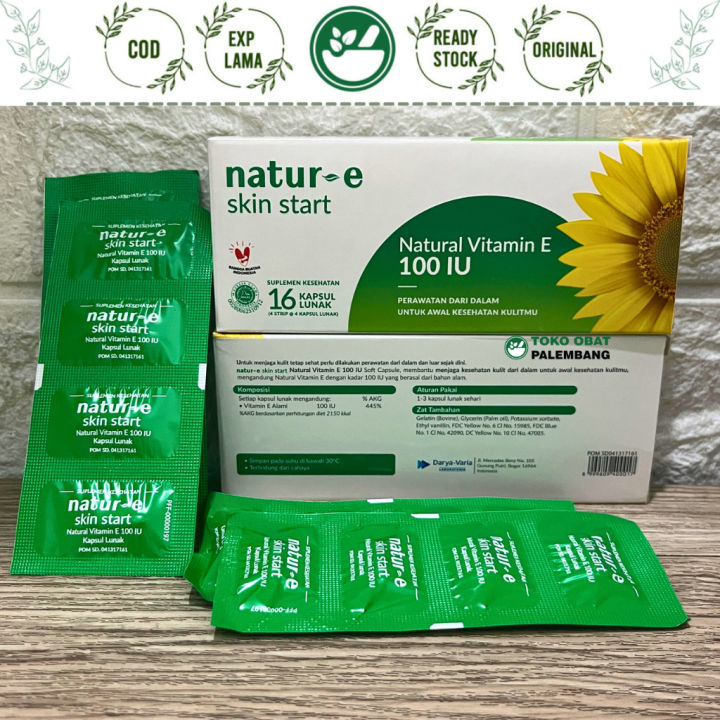 Natur -E 100 IU 16 kapsul SKIN START Daily Nourishing Natural Vitamin E NATURE NATUR-E NATUR E ...