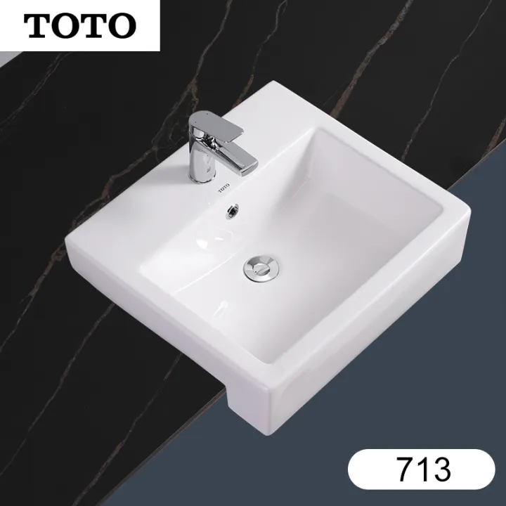 TOTO semi-embedded basin LW713 LW717B Household semi-embedded hanging ...