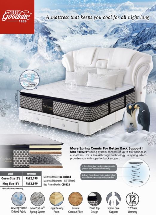 [ FREE DELIVERY ] Goodnite DE ICELAND Ice Sleep 12inch Max Posture ...