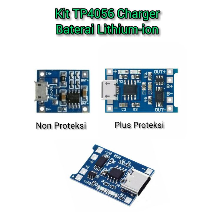 Modul DIY TP4056 Micro USB Type-C Charger Baterai Lithium 3.7V Output ...