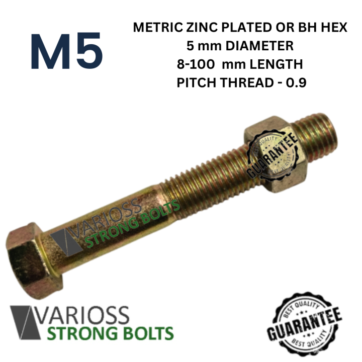 BH Hex Bolt M5 or 5 mm diameter x varioss length Tornilyo from VARIOSS ...