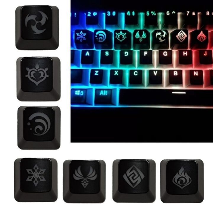N58E Genshin Keycaps For Mechanical Keyboard Keys Button R4 Height ABS ...