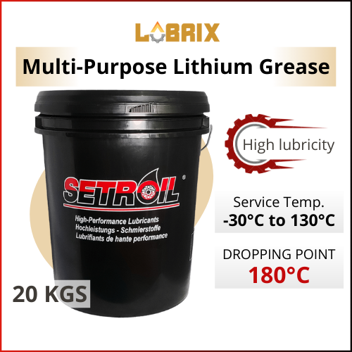 LUBRIX Setroil Lithium EP 2 Grease 20 KGS Grease Bearing Gear Minyak ...
