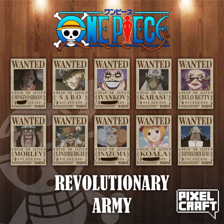 POSTER BOUNTY ONE PIECE REVOLUTIONARY ARMY / PASUKAN REVOLUSI [1 SET ...