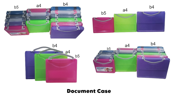 Plastic Document Case with Handle Short Long B5 A4 B4 Office School Bag ...