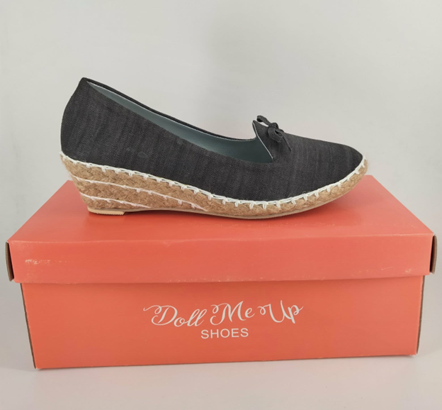Micmic's Simple N.Blue Closed Abaca covered Wedge Shoes | Lazada PH