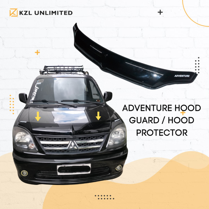 Hood Guard Protector for Mitsubishi Adventure New Look 2005-2017 Glossy ...