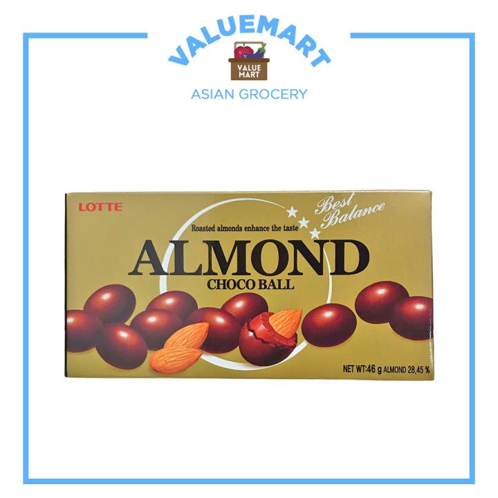 Lotte Korean Premium Almond Choco Ball Chocolate & Nut Candy Dessert ...