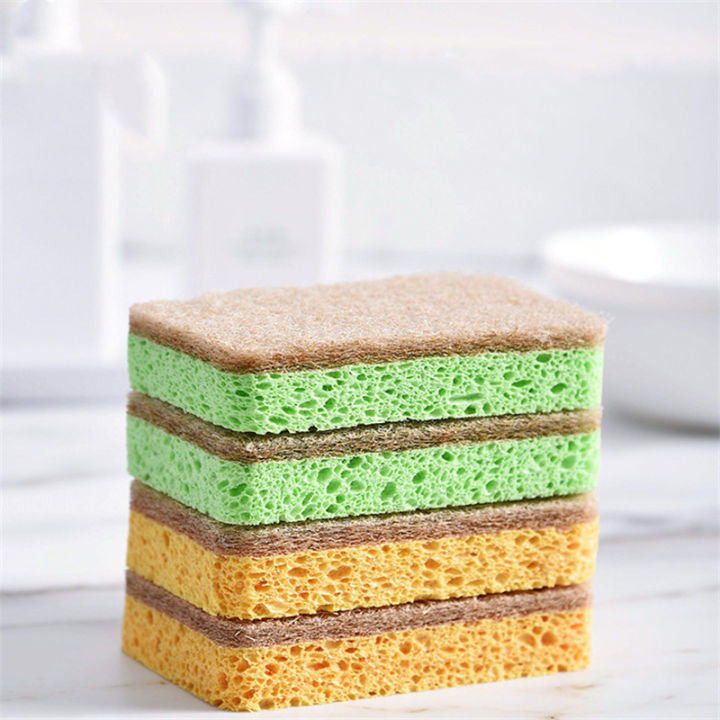【swan home】5PCS Natural Sisal Sponge Eco Friendly Wood Pulp Cotton ...