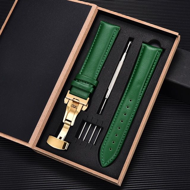 Aotelayer 16mm 18mm 20mm 22mm Width Cowhide Genuine Leather Watch Band ...