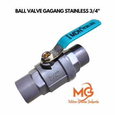 MG - Ball Valve 3/4 Inch Gagang Besi Stop Kran Pipa Air Setop Keran Pvc Handle Besi Lapis Karet ...