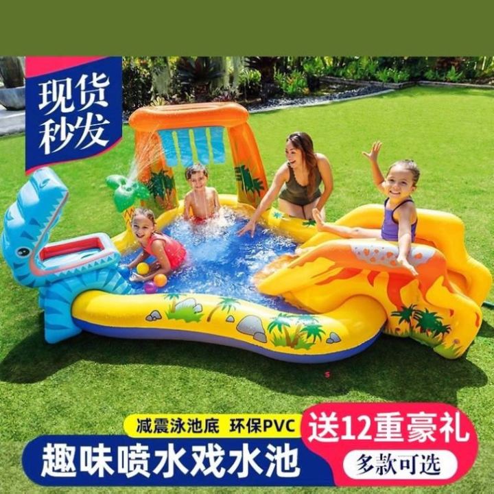 Swimming Pool with Slide Home Edition Home Outdoor Inflatable Baby Play ...