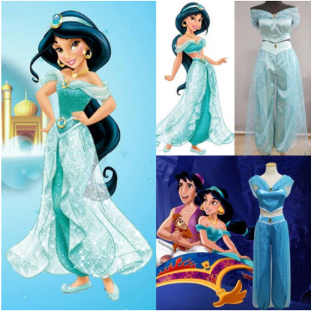 lily'sshop Female Aladdin Princess Cosplay Women Girl Fancy Dress Up ...