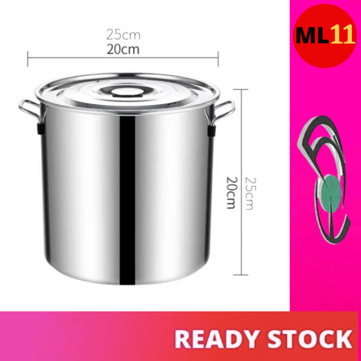 (6L / 12L) Stainless Steel Set Stock Pot / Periuk Sup (20cm*20cm) (25cm ...