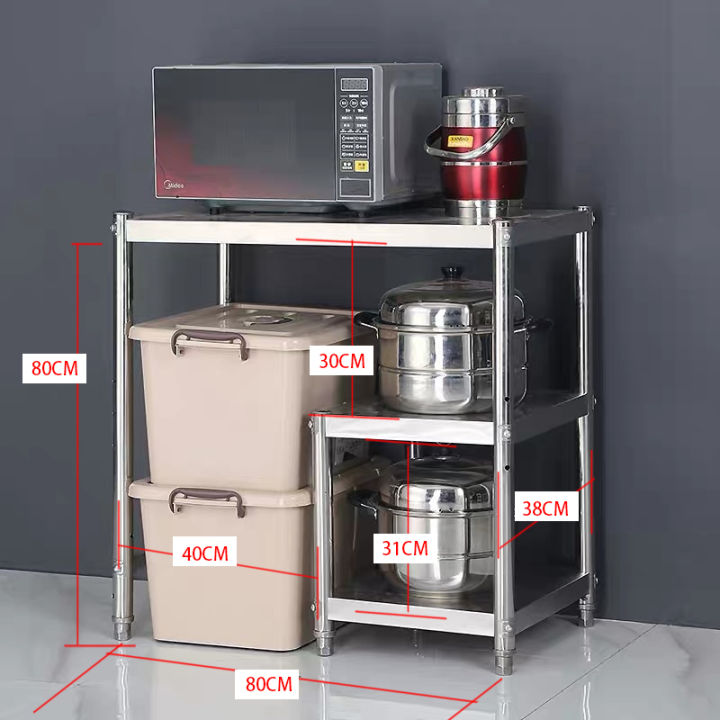 Stainless Steel Gas Stove Rack Stand Organizer Microwave storage rack ...