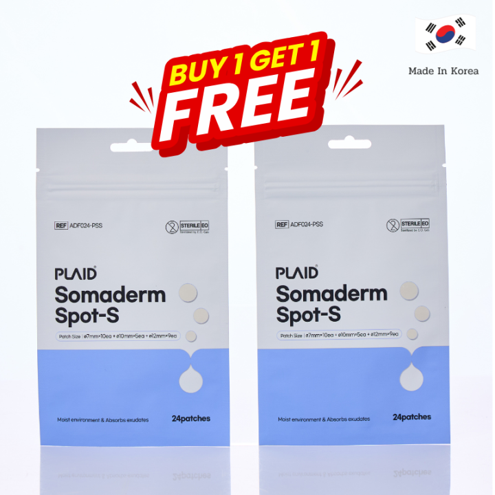 PLAID SOMADERM SPOT-S แผ่นแปะสิว จากประเทศเกาหลี 1 ฟรี 1 | Lazada.co.th