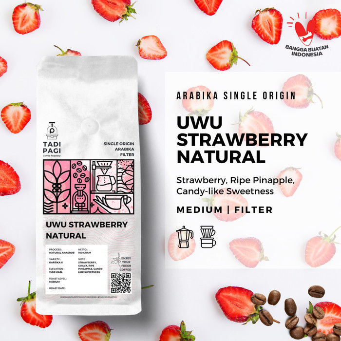 Arabika Uwu Strawberry 200 gr Roast Bean Coffee - Kopi biji matang ...