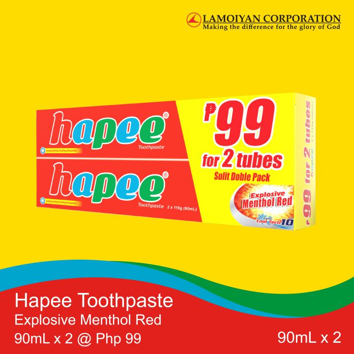Hapee Toothpaste Explosive Menthol Red 90mL x 2 | Lazada PH
