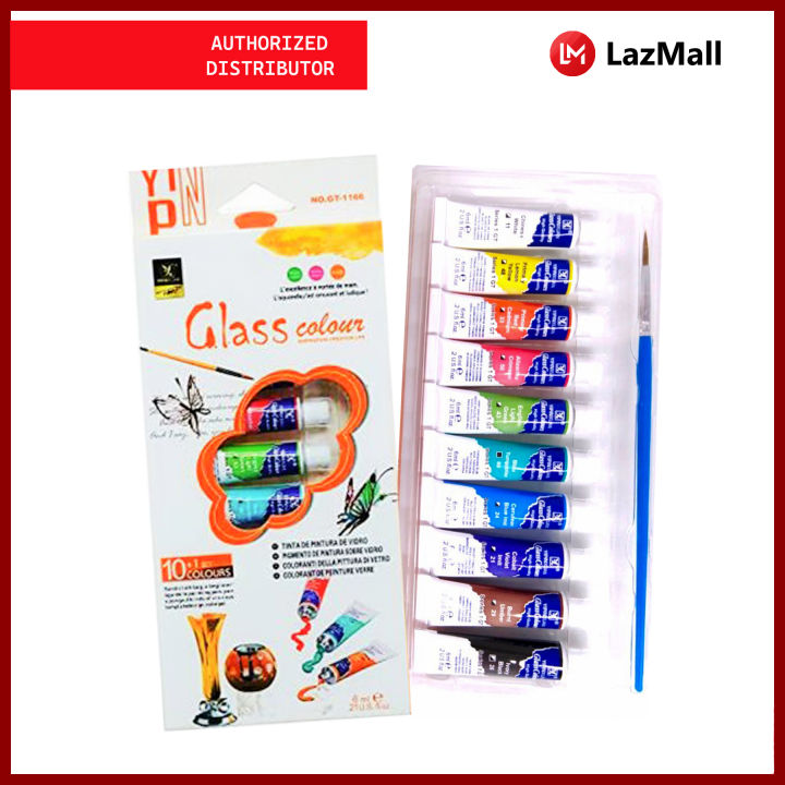 Artist Glass Paint Tube 10 Colors with Single Brush | Lazada PH